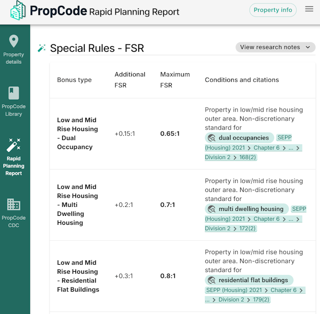 Rapid Planning Report - Development Options