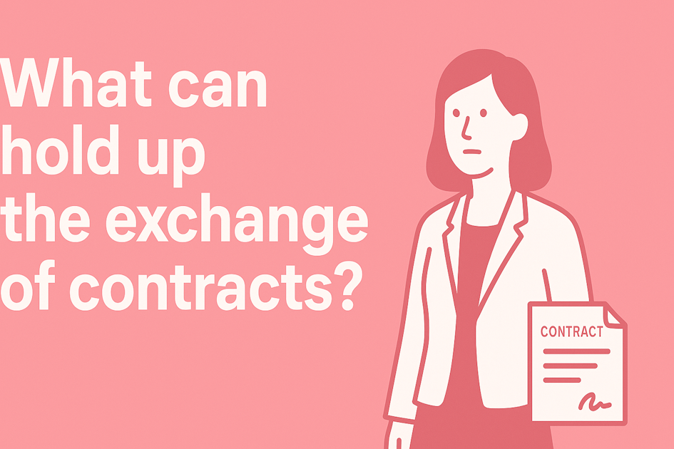 What can hold up the exchange of contracts?